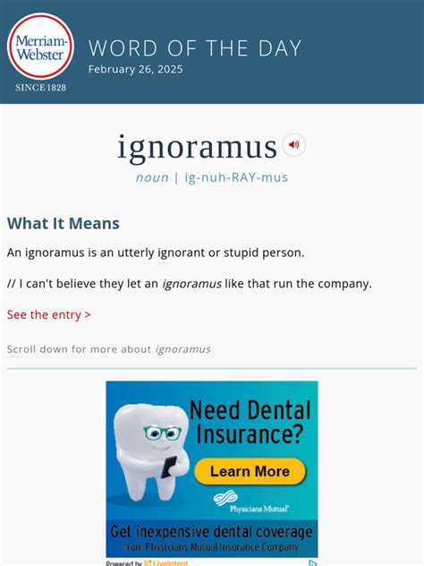 Merriam Webster Ignoramus Plus The Dangerous Creation Of Limelight