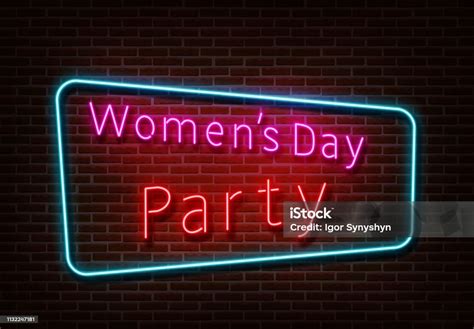 霓虹燈婦女党標誌向量婦女白天的光隔離在磚牆上霓虹燈範本近向量圖形及更多商標圖片 商標 夜晚 抽象 Istock