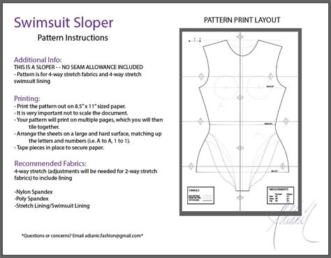 Swimsuit Sloper Patterns Medium Design With Adisa