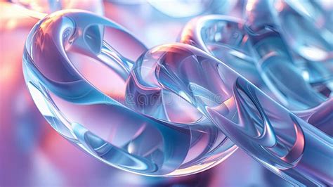 Abstract Interlocking Rings And Polygons With Gradient Background Stock