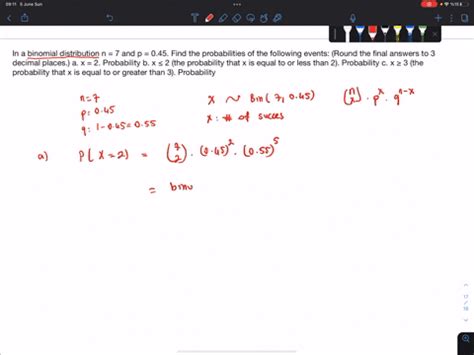 SOLVED Solve For The Probabilities Of The Following Binomial Distribution Problems By Using The