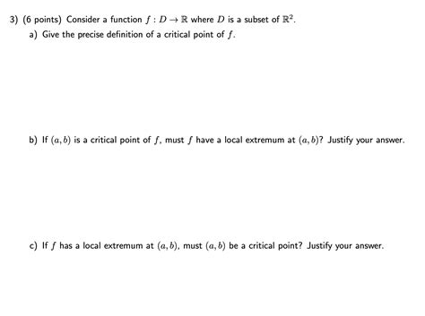 Solved 3 6 Points Consider A Function Fd→r Where D Is A