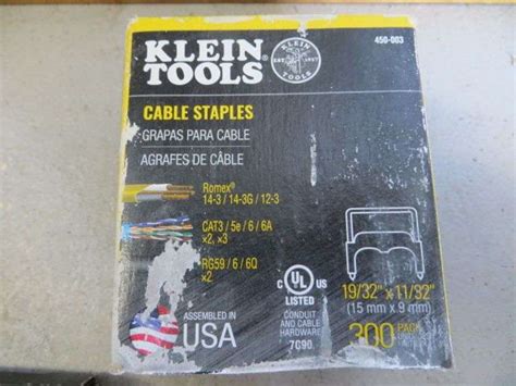 Klein Cable Stapler W Cables Lambrecht Auction Inc