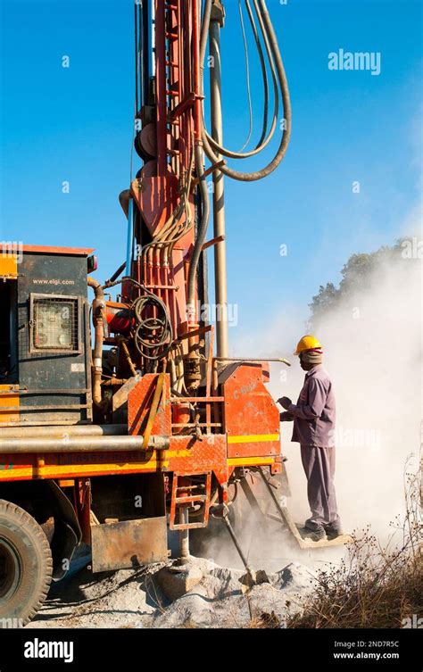 Drilling A Borehole For Water In Zambia Africa Stock Photo Alamy