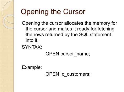 Plsql Cursors