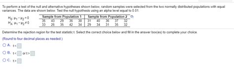 solved to perform a test of the null and alternative