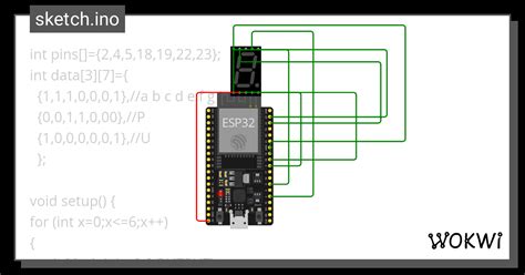 seven segment display wokwi esp32 stm32 arduino simulator