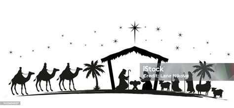 아기 예수 마리아와 요셉이 구유에 등장하는 크리스마스 성탄절 장면 전통적인 기독교 크리스마스 이야기 어린이를 위한 벡터