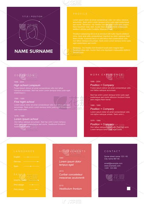 简历 极简构图 女人 模板 信息图表 商务 高雅 状态描述 文档 垂直画幅