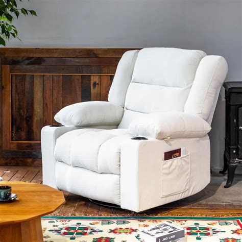 377 Wide Super Soft And Oversize Chenille Manual Swivel Rocker