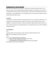 HM Assignment 2 Survey Design Docx Assignment 2 Survey Design Many