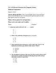 Comprehensive Study Guide On Discrete Structures Midterm Course Hero