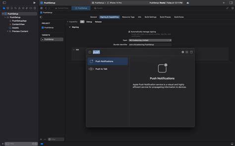 IOS App Setup For Remote Push Notifications