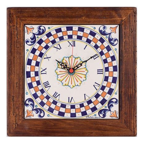 Ceramic Wall Clocks With Wood Frame Decor Geometrico