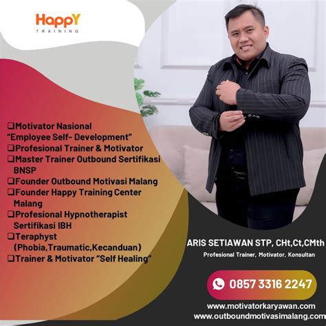 Profil Trainer Motivator Karyawan Training Motivasi Outbound Motivasi
