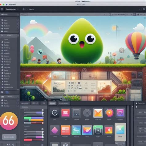Game Development Software Interface With Level Editor Asset Li Stock