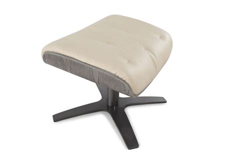 Boulevard Cream Leather Ottoman Mathis Brothers Furniture