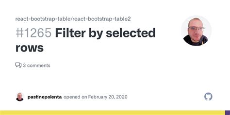 Filter By Selected Rows · Issue 1265 · React Bootstrap Tablereact