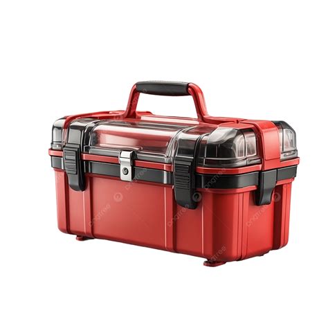 Red Toolbox Isolated On White Background 3d Render Illustration Red