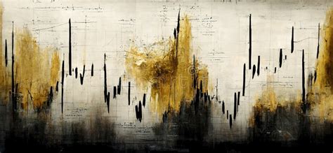 генеративные абстрактные диаграммы рынка акций Ai Black и Gold