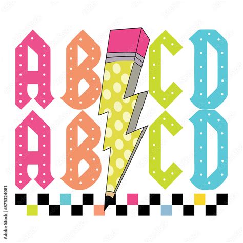 Illustration Stock Abcd Teacher Png Svg First Day Of School Png Back To School Png Back In
