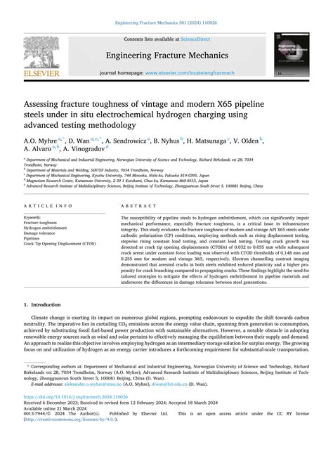 Pdf Assessing Fracture Toughness Of Vintage And Modern X65 Pipeline Steels Under In Situ