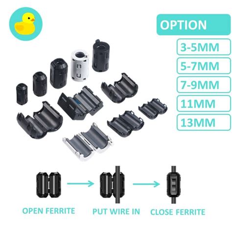 Ferrite Core Ferrite Bead Ferrite Ring Rf Emi Noise Filter Diameter 3mm 13mm Lazada