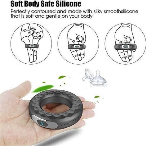 Xwqwjh Penis Rings 10 Vibration Patterns Magnetic Charging Rechargeable