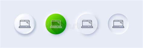 Computer Device Line Icons Motherboard Cpu And Laptop Linear Icon