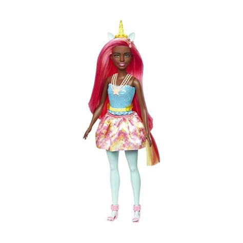 Barbie Poupée Dreamtopia Licorne avec Cheveux Arc en Ciel et Access