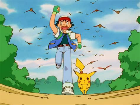 File Ash And Pikachu Spearow Png