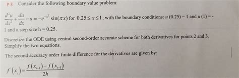Solved P3 Consider The Following Boundary Value Problem Du