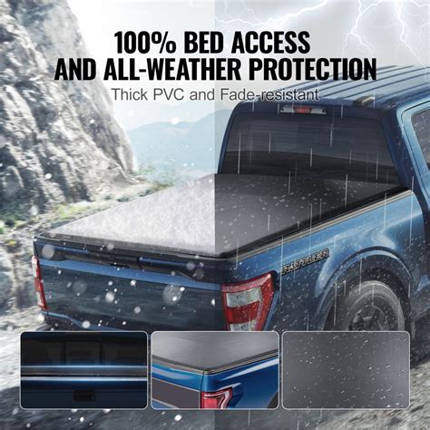 Vevor Truck Bed Cover Roll Up Truck Bed Tonneau Cover Compatible With