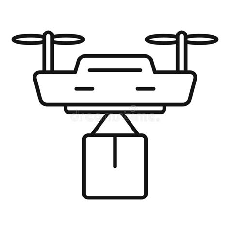 City Drone Delivery Icon Outline Style Stock Vector Illustration Of Cloud Delivery 173390431