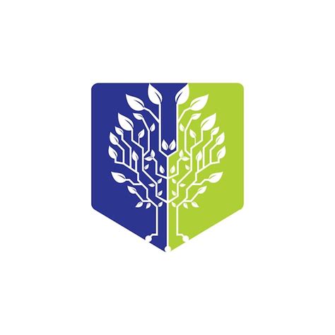 premium vector tech tree vector logo design template