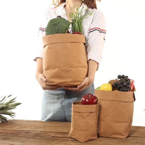 Kraft Paper Storage Bags Washable Plants Vegetable Grow Bag Flower Pot