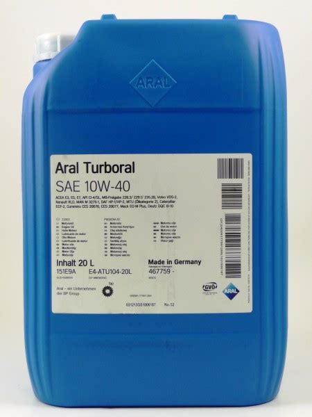 ARAL MEGA TURBORAL LA W Liter Olajonline Hu Olaj