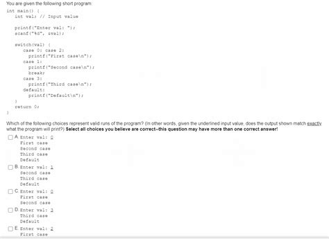 Solved You Are Given The Following Short Program Int Main
