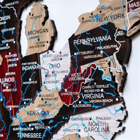 3d Wooden Map Of The Us Urban Us Wall Map Wooden World Map