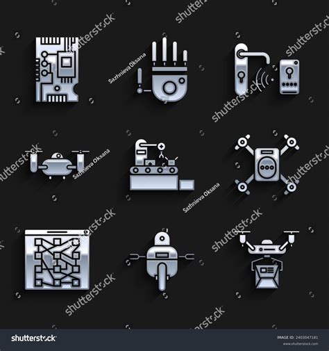 Set Factory Conveyor System Belt Global Stock Vector Royalty Free 2403047181 Shutterstock