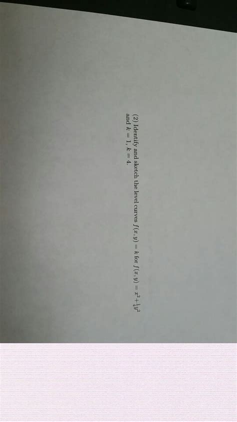 Solved 2 Identify And Sketch The Level Curves F X Y For Chegg Com