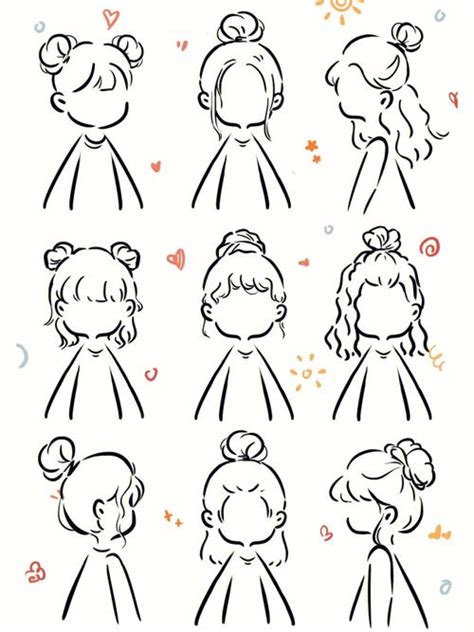 简笔画小女生丸子头怎么画简单（11张） 简笔画图片大全