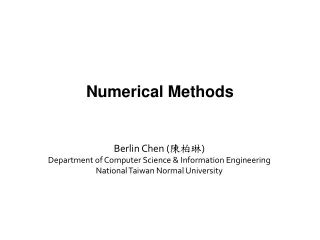 PPT Numerical Methods PowerPoint Presentation Free Download ID 5621241