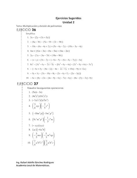 PDF Ejercicios Sugeridos Unidad 2 EJERCICIO 30 Realiza Las