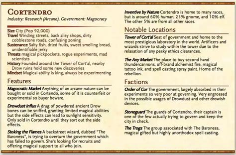 Location Stat Block Dungeons And Dragons Rules Stat Blocks