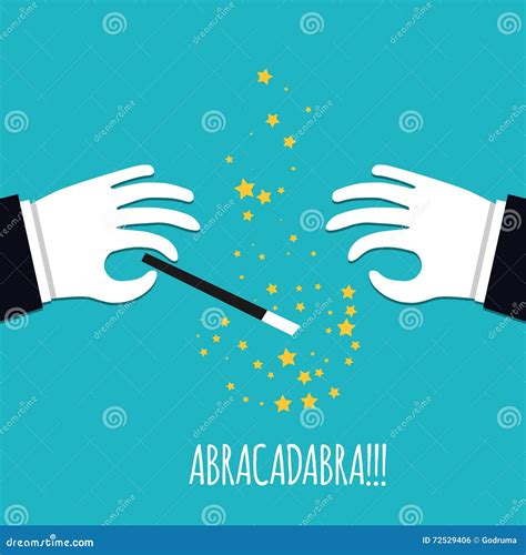 Abracadabra Cartoon Concept Cartoon Magicians Hands In White Gloves