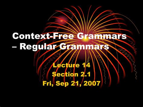 Ppt Context Free Grammars Regular Grammars Powerpoint Presentation Id3328512