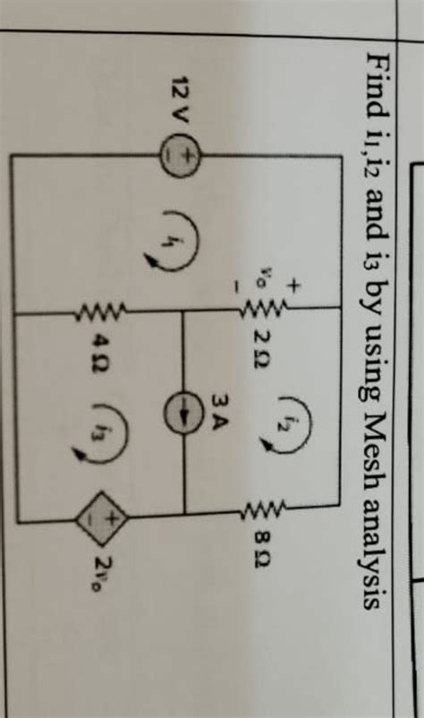 find i { 1 } i { 2 } and i { 3 } by using mesh analysis filo