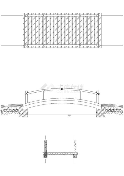 某钢筋混凝土梁木拱桥施工图 仿古建筑 土木在线