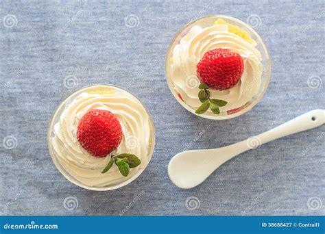 Strawberry Trifle Stock Image Image Of Dairy Close 38688427